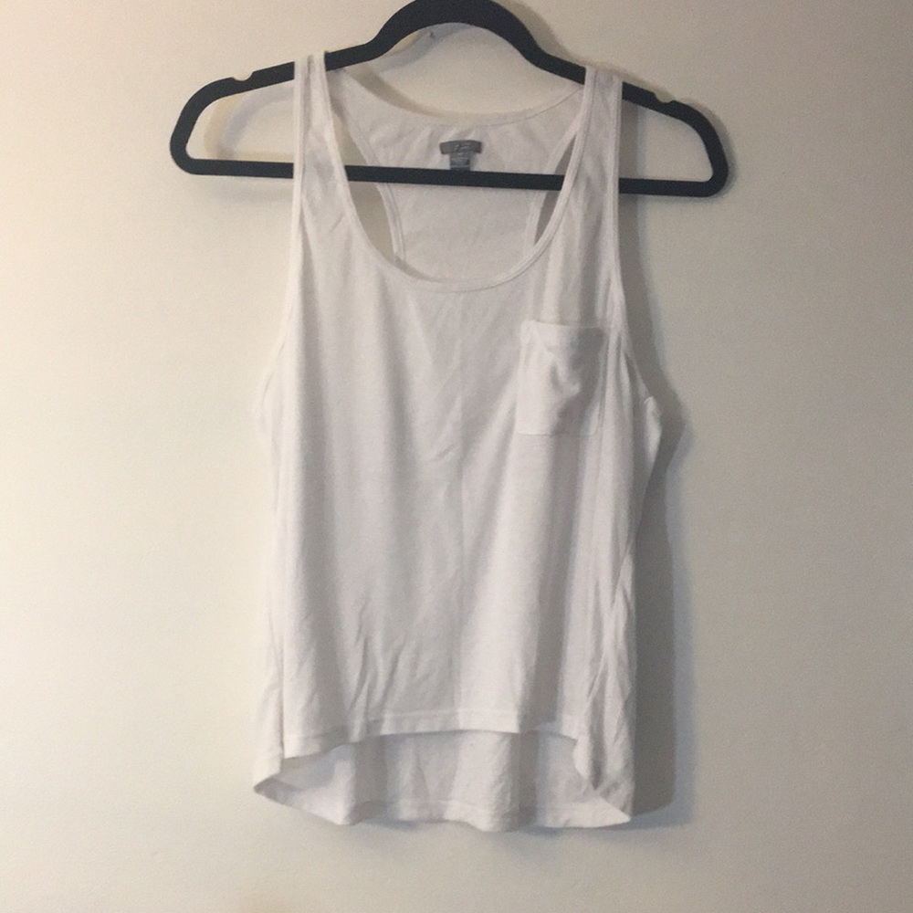 Nwot Basic White Flowy Ribbed Tank Top - Gem